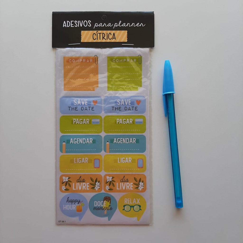 Adesivos para planner duplo Limão e Laranja- Cartões Gigantes | Shopee ...