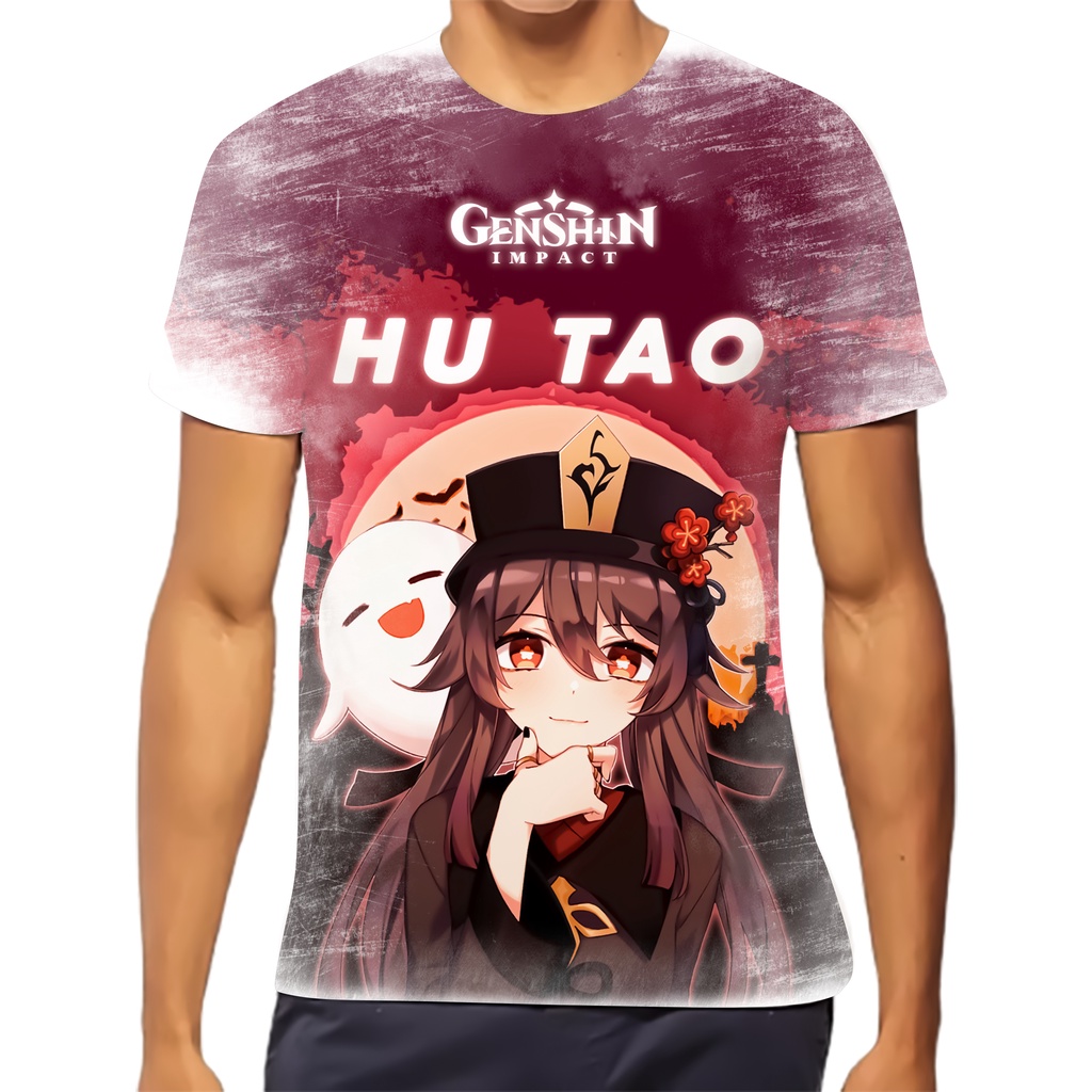Camisa Camiseta Genshin Impact Hu tao Pyro Video Game 05 | Shopee Brasil