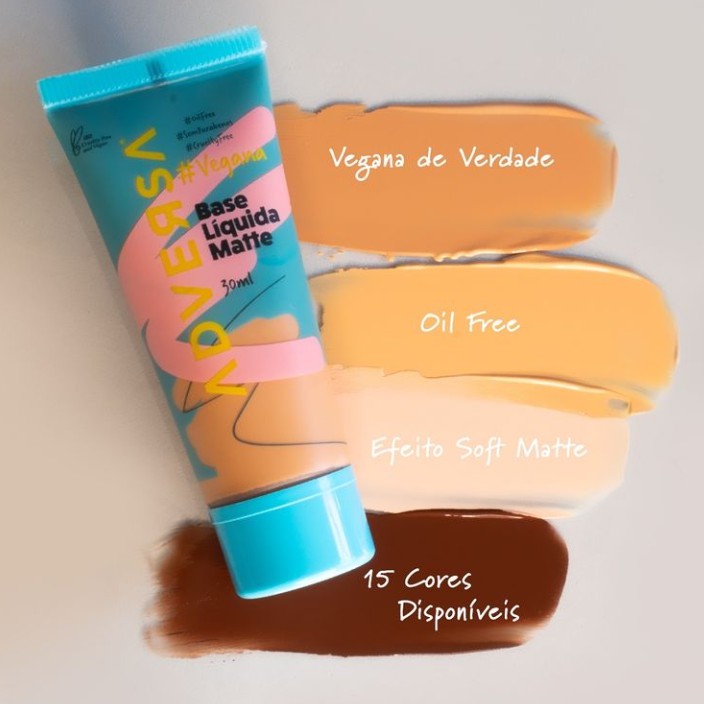 BASE ADVERSA DE MÉDIA-ALTA COBERTURA BASE MATTE MATE VEGANA | Shopee Brasil