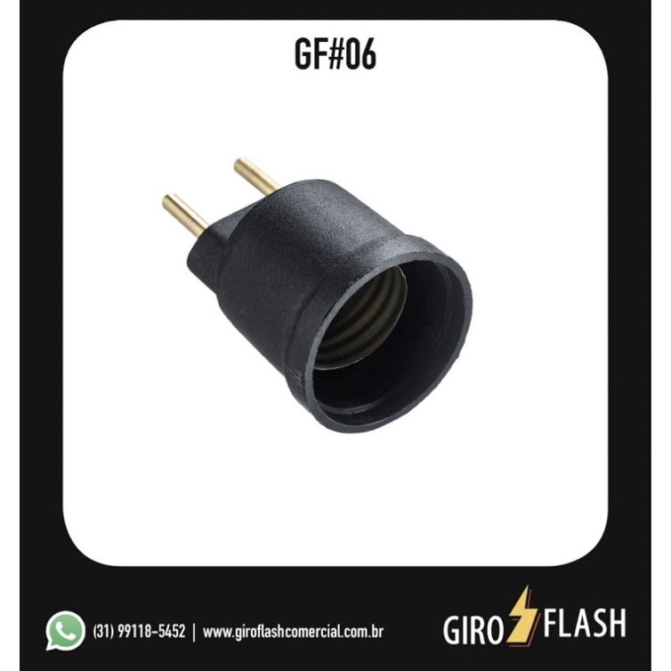 Soquete Pino Porta Lâmpada Adaptador E27 Bocal Tomada Preto Bivolt | Shopee Brasil