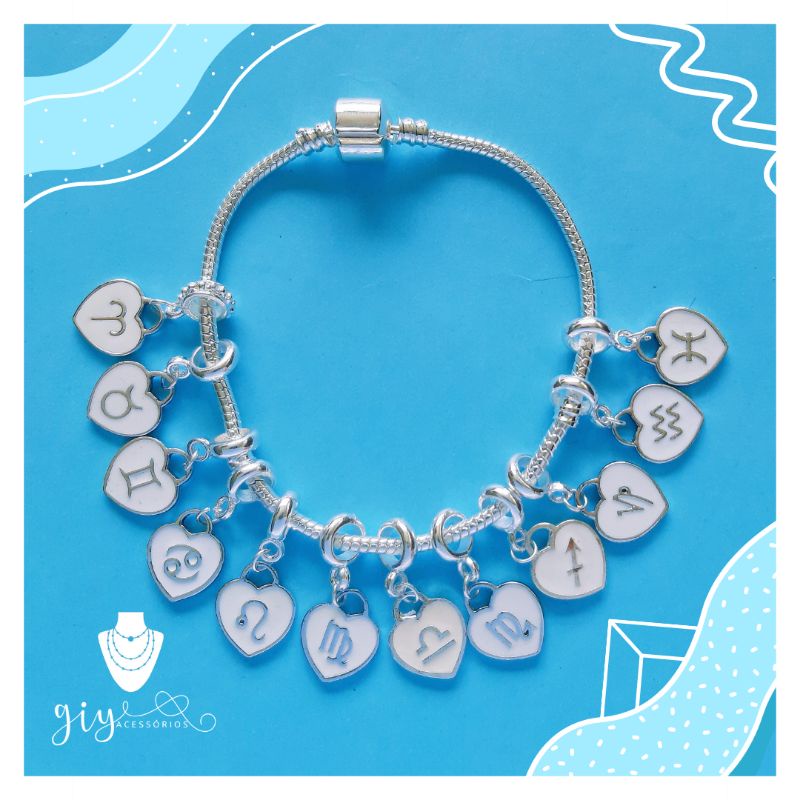 Berloques Signos Banhados a Prata | Shopee Brasil
