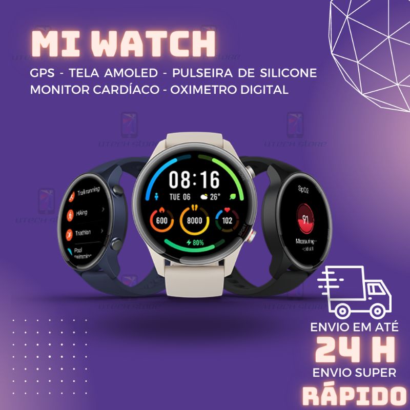 Mi Watch Relógio Smartwatch Xiaomi com GPS Versão Global Original ...