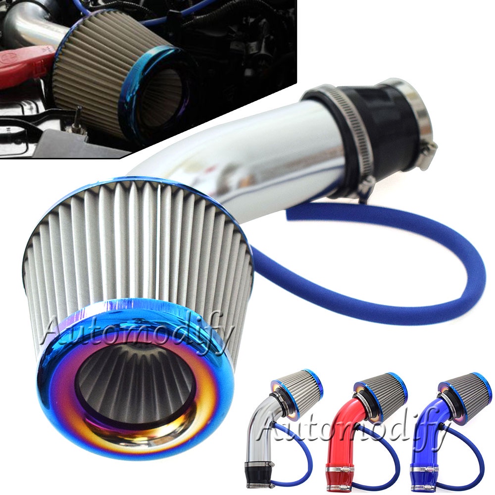 Full Set 3" 76mm Car Cold Air Intake System Turbo Induction Pipe Tube ...