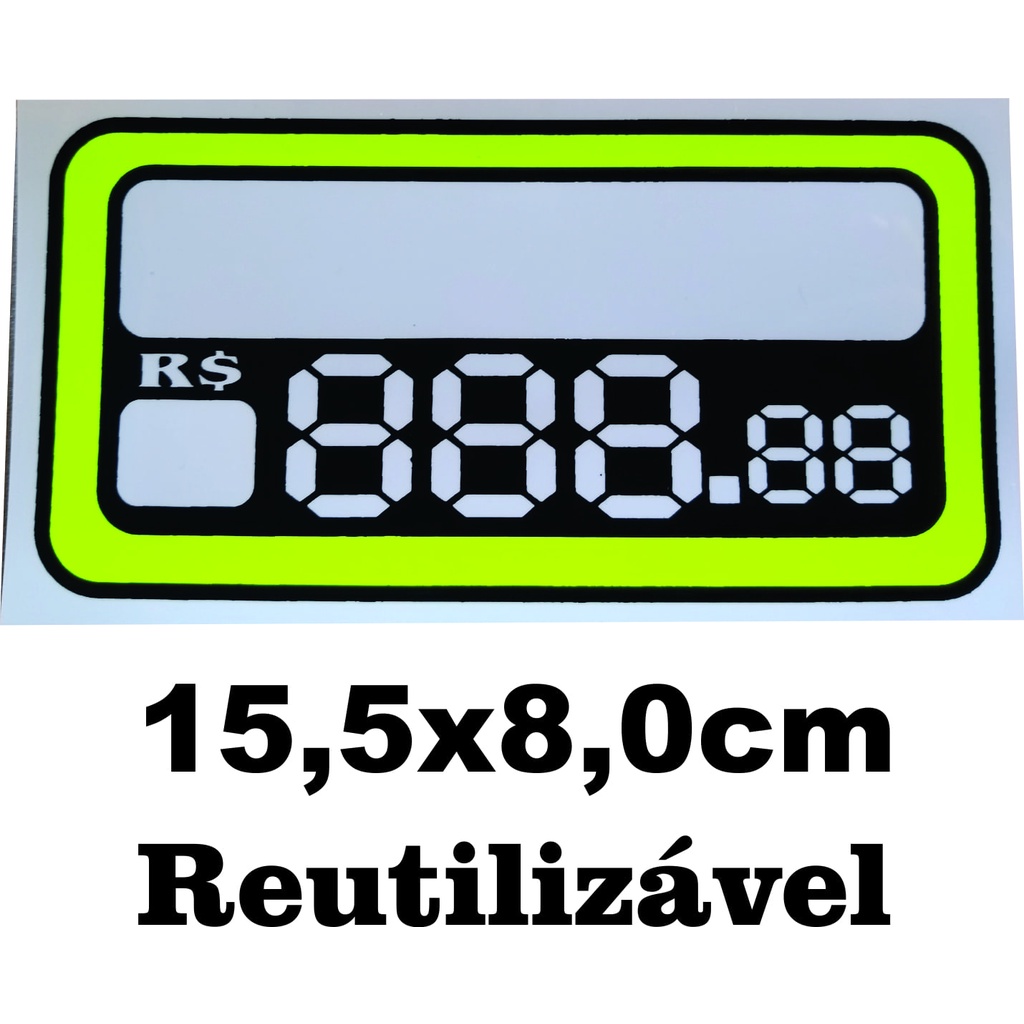30 Cartaz de preço digito reutilizável pvc/editável/15,5x8,0cm/lojas ...