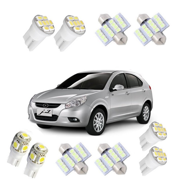 Kit Lâmpadas Led Jac J3 Lanterna Teto Placa e Ré Promoção!!! | Shopee ...