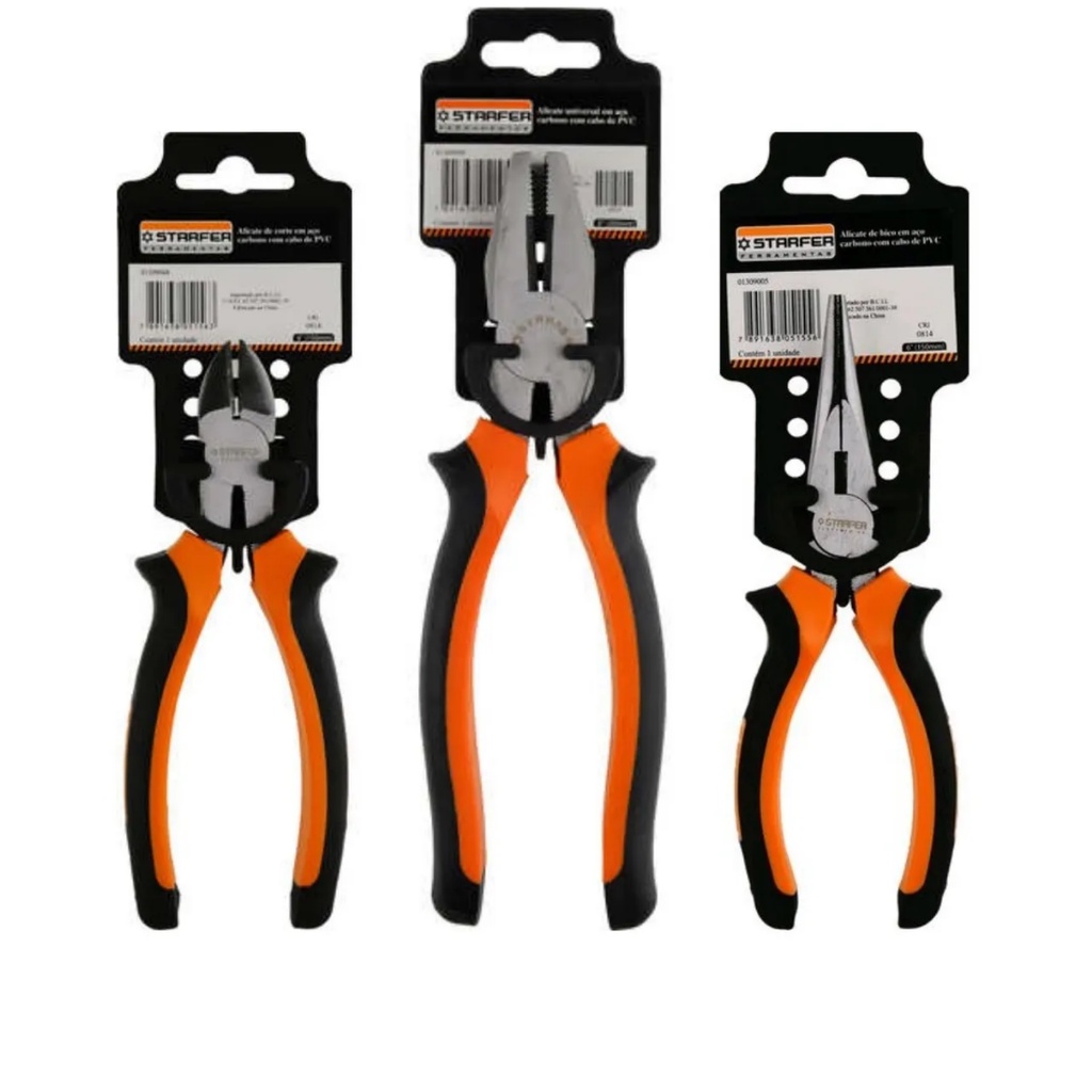 3Alicates Profissionais Starfer Aço Cromo Vanádio:Alicate Universal ...