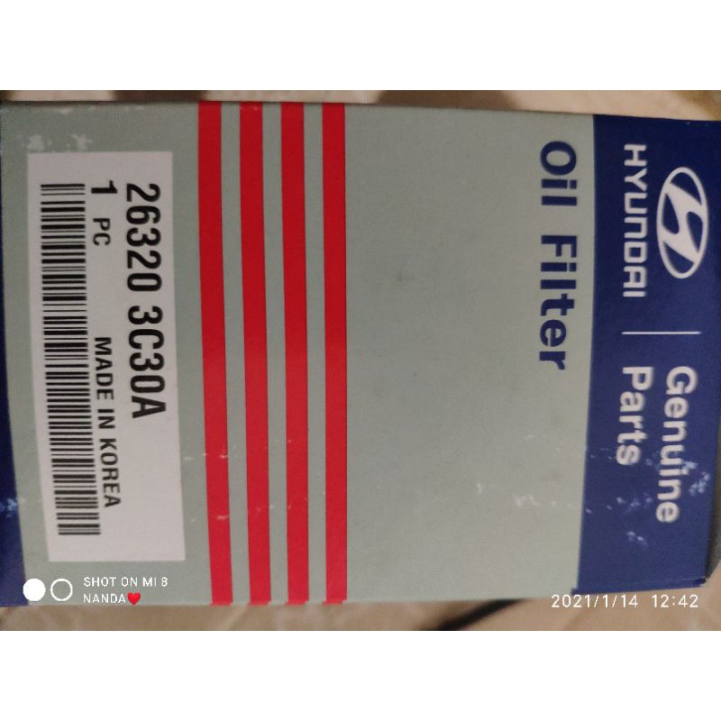 Filtro de óleo hyundai original 26320 3C30A | Shopee Brasil
