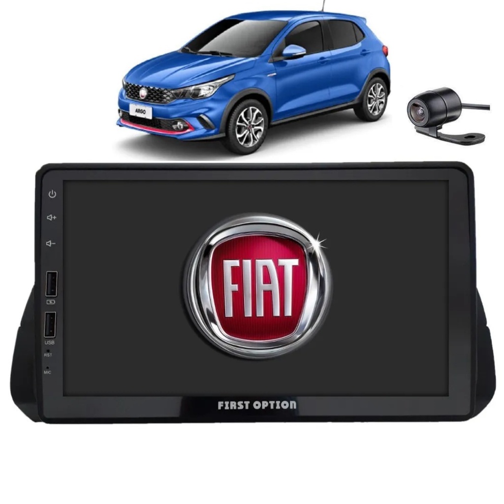 Central Multimidia Fiat Argo 2018 2019 2020 2021 2022 Mp5 Espelha Android e Ios Moldura Câmera ...