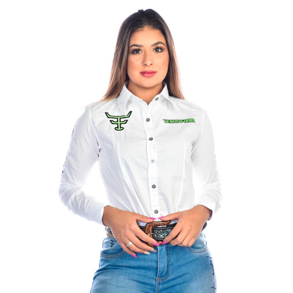 Camiseta Texas Farm Manga Longa Bordada Cavalgada Agro | Shopee Brasil