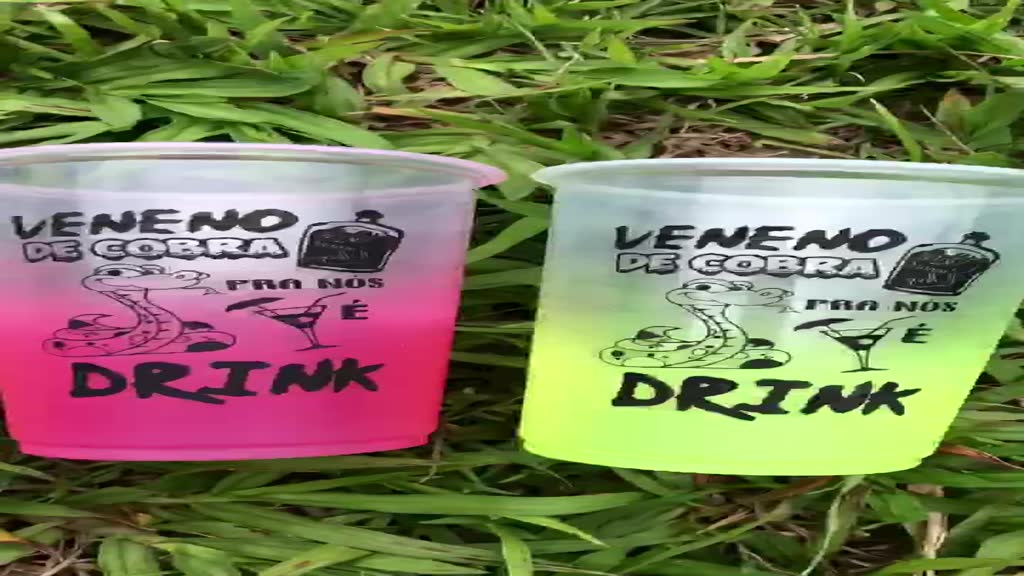 KIT 100 Copos PERSONALIZADOS Descartável NEON COLORIDO Degradê 500ml ...