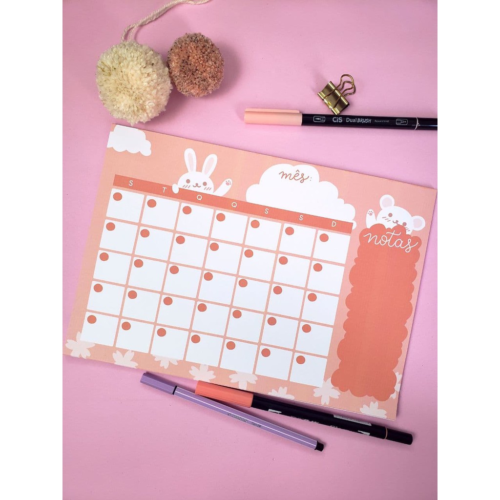 Planner Mensal Fofinho | Shopee Brasil