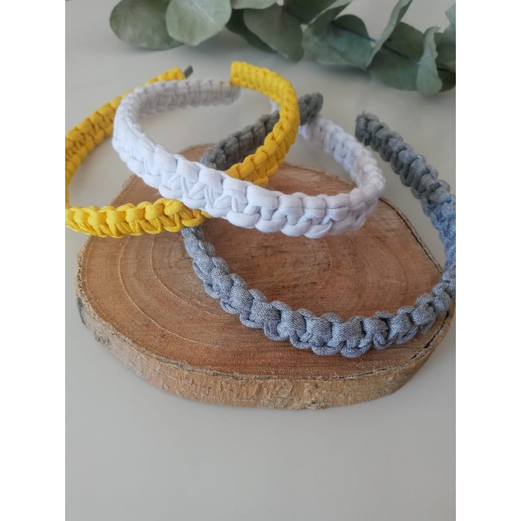 Tiara em macramê em fio de malha - Diversas Cores | Shopee Brasil