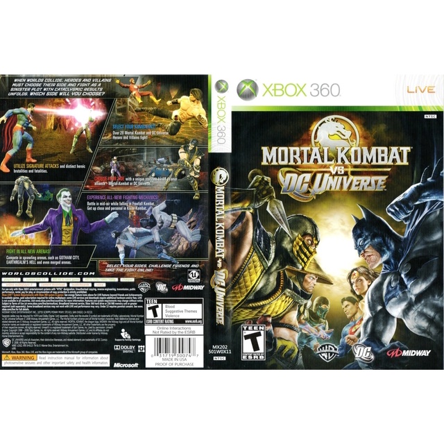 Mortal kombat vs Dc universe P/ XBOX360 (LTU/LT/JTAG/RGH) | Shopee Brasil