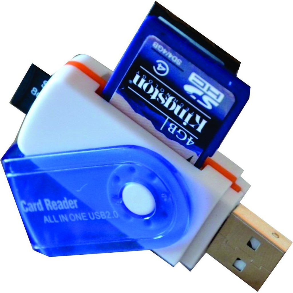 1x unidade do Leitor De Cartao Usb 4 Em 1 sd Microsd Minisd M2 Ms Transflash Trans Flash DCard ...