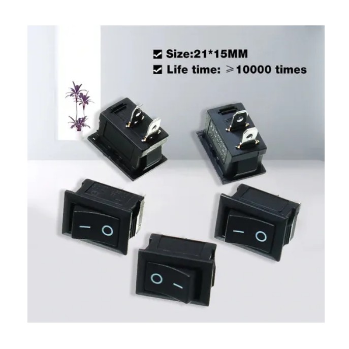 Mini Interruptor Botão Liga Desliga 5 Pcs Kcd1-101 6a-10a 2 0040 ...