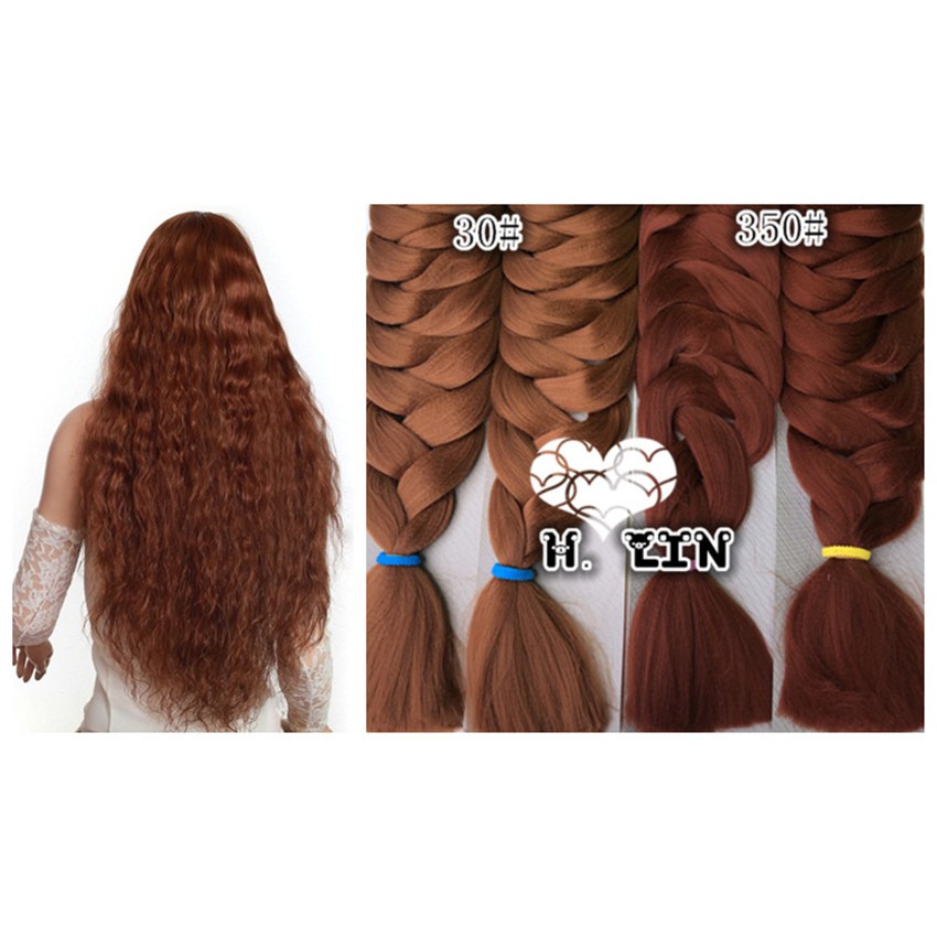 Kanekalon Jumbo Tranças Box Braid Twist Cor 350# ruivo laranja marca H ...
