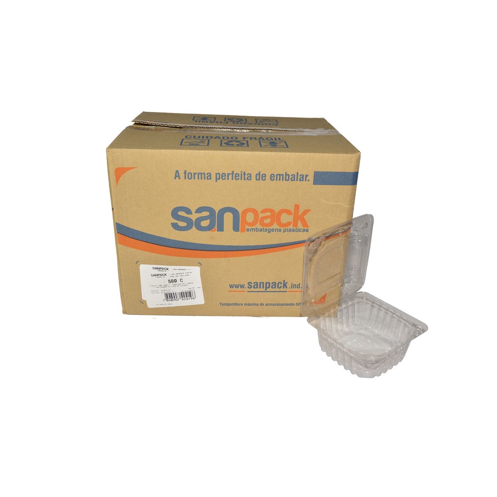 200 Embalagem Cumbuca Quadrada Articulada Sanpack S-80c (1cx | Shopee ...