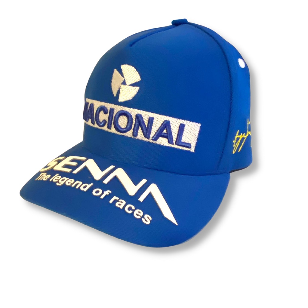 Boné Ayrton Senna Original Nacional Azul Royal Retrô Brasil Bo05 ...