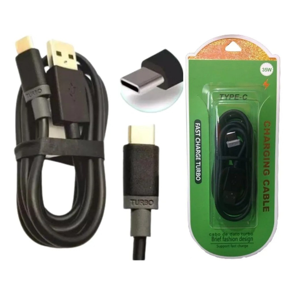Cabo usb tipo-c turbo 1 Metro Cartela | Shopee Brasil