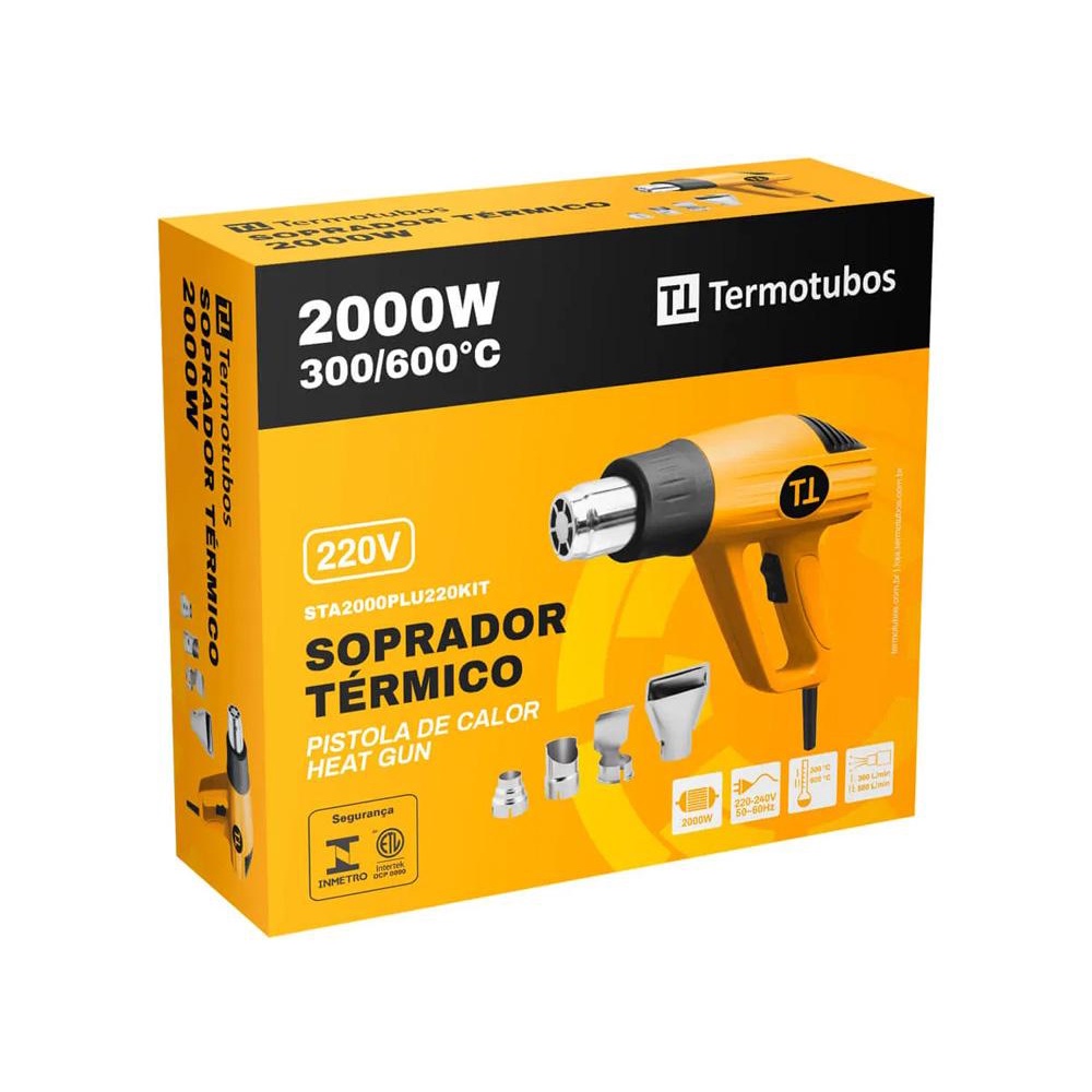 Kit Soprador Térmico 220V 2000W 2 VELOC. 300-600ºC | Shopee Brasil