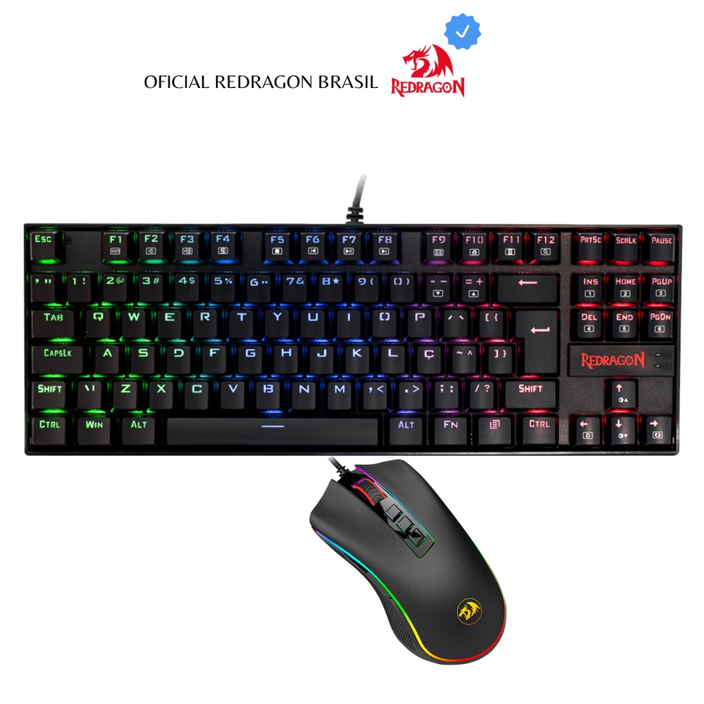 Kit Gamer Redragon Teclado Kumara RGB + Mouse Cobra M711 RGB | Shopee ...