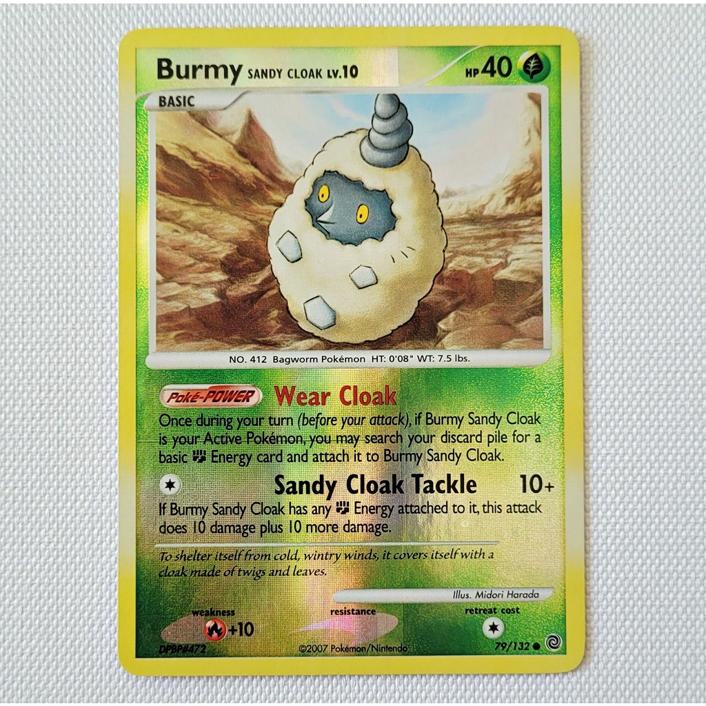 Carta Antiga Pokemon Burmy Sandy Cloak 79/132 Common Reverse Holo Secret Wonders Original Card ...