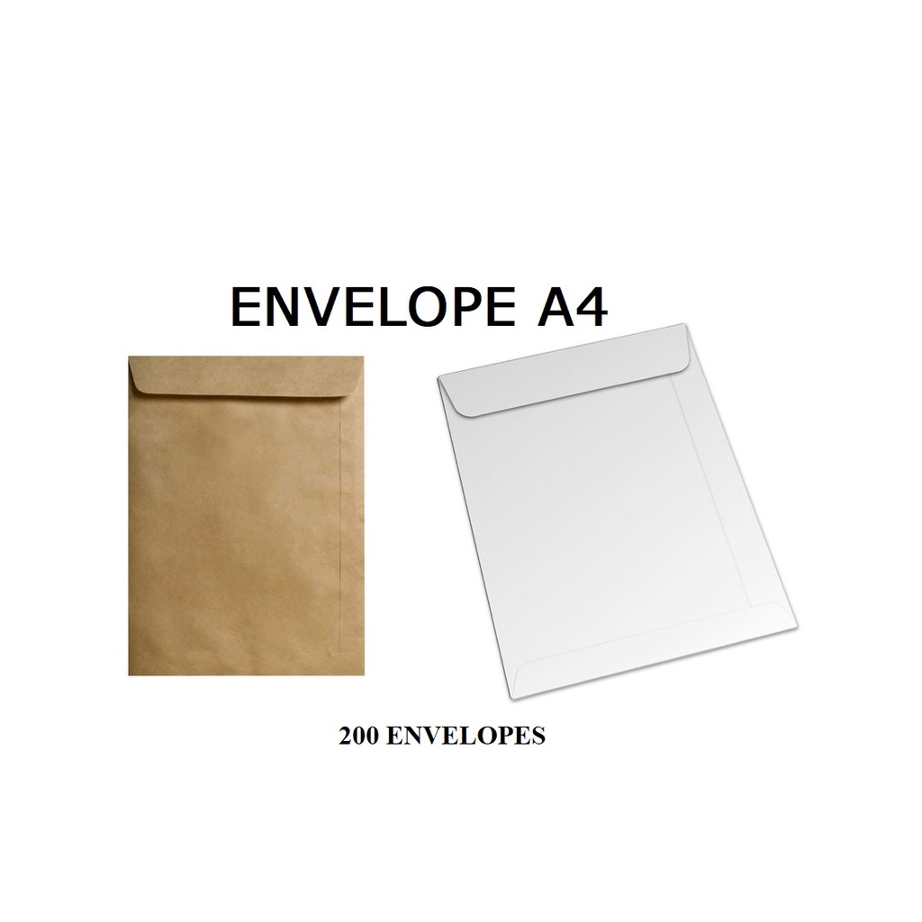 200 Envelope A4 currículo documento saco papel branco ouro kraft 22x32 ...