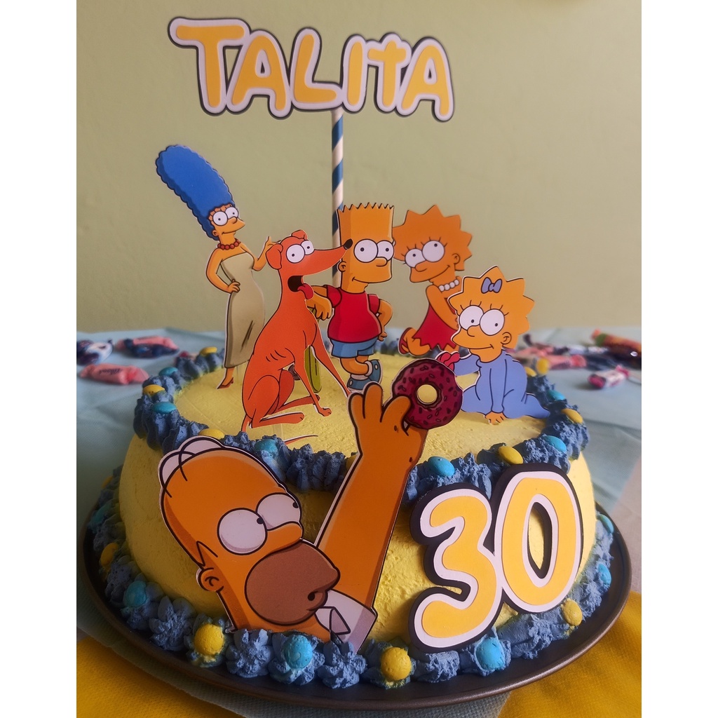 TOPO DE BOLO SIMPSONS TOPPER PERSONALIZADO | Shopee Brasil