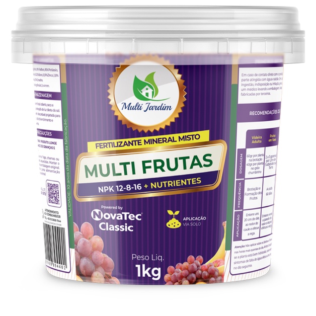 1kg Multi Frutas Novatec Classic Adubo Fertilizante Granulado para ...