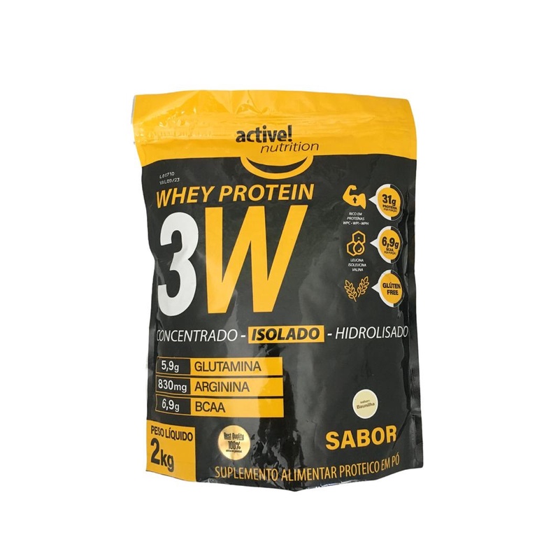 Whey Protein 3W Isolado Concentrado Hidrolisado Active Nutrition 2Kg | Shopee Brasil
