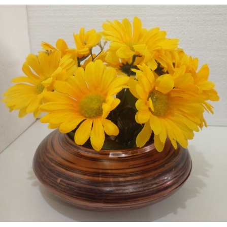 Arranjo Flor Margarida Artificial em Vaso Disco Decoração de Ambiente ...
