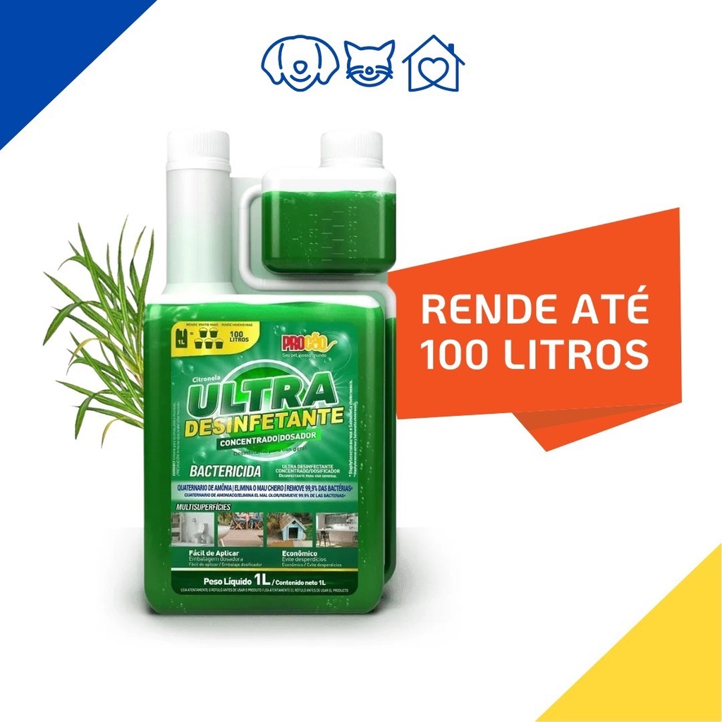 Desinfetante Concentrado Pet Tira Cheiro Faz 100 Litros | Shopee Brasil