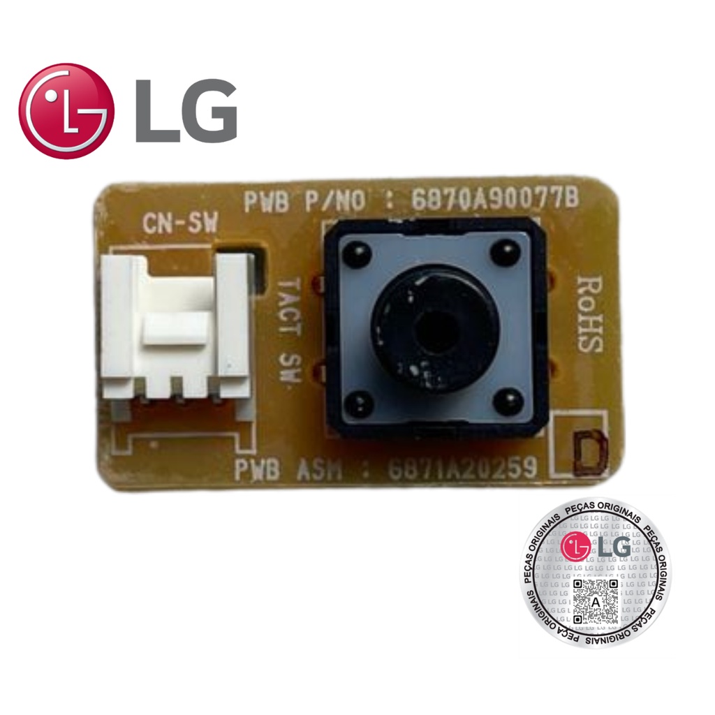 PLACA AR CONDICIONADO LG EVAP LIGA/DESL ARNU18GS8R2 6871A20259D ...
