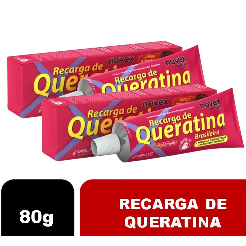 Kit 2 Recarga de Queratina Brasileira Tratamento Reconstrutor Capilar ...