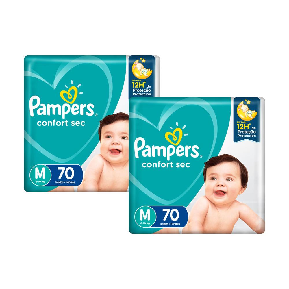 Kit Fralda Pampers Confort Sec Super Tamanho M 140 Tiras | Shopee Brasil