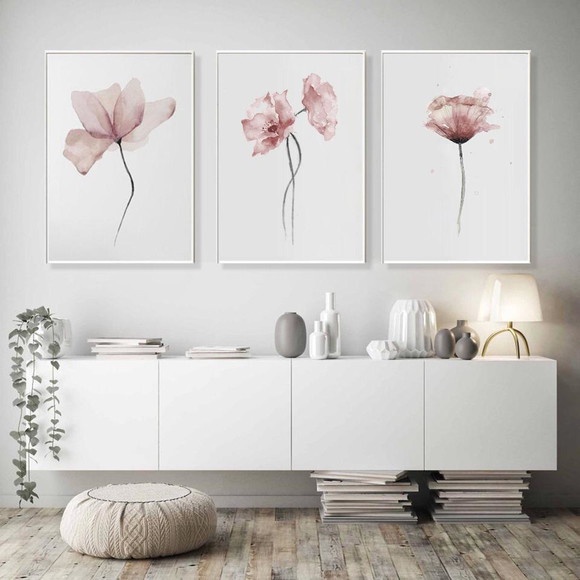 Quadros de decoração/decorativos - minimalista/flores/rosê/moderno ...