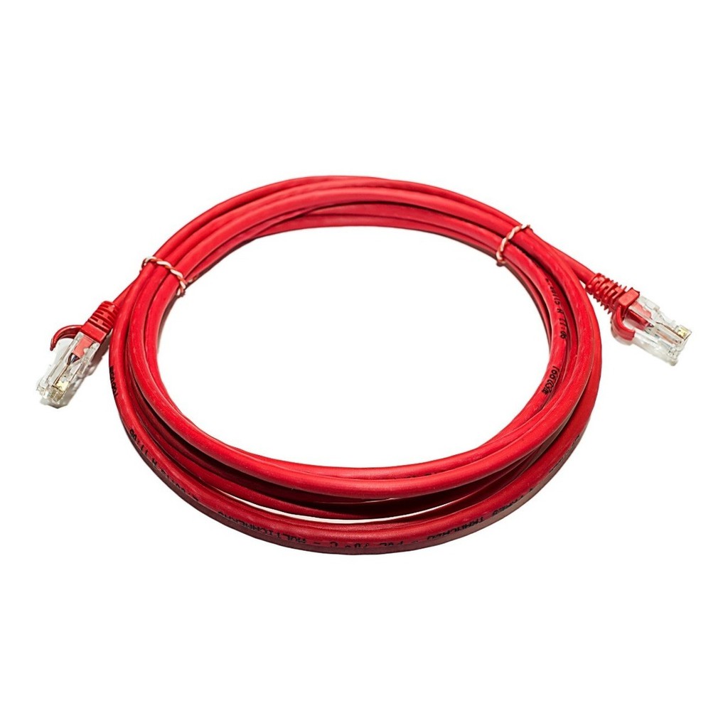 Patch Cord Rj45 Cat5e - 15 Metros Vermelho + 6 Conectores | Shopee Brasil