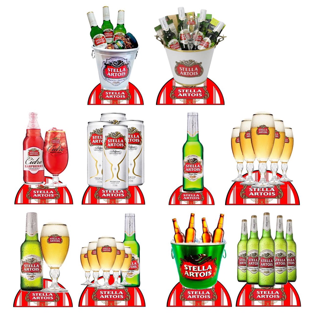 Cerveja Stella - 10 Displays de Festa 20cm Totens | Shopee Brasil