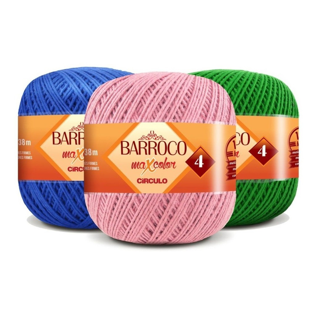Linha de Croche / Crochê e Trico. Linha Barroco Maxcolor 4/4. Novelo ...