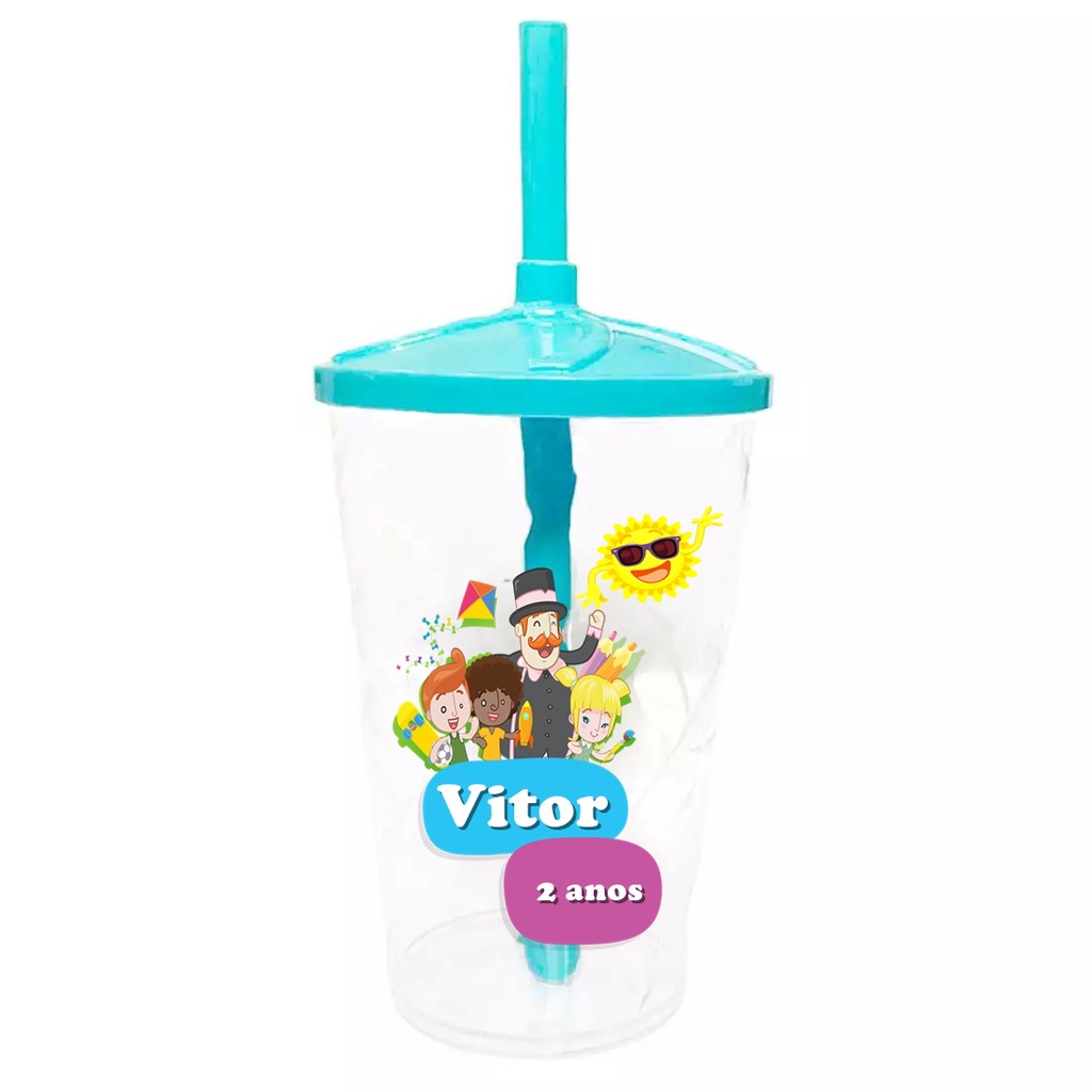 30 Copos Twister Shake Personalizado 400ml C/Tampa e Canudo ...