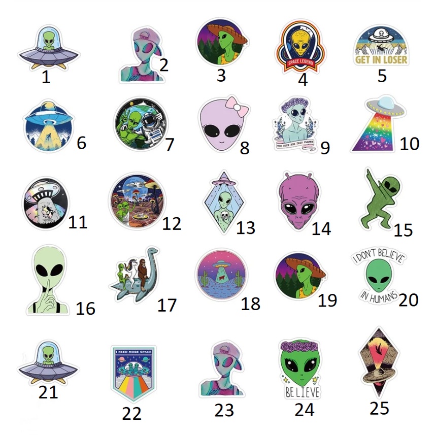 Adesivos Aliens Galáxia Stick Adesivo ETs Promoção 6x6cm | Shopee Brasil