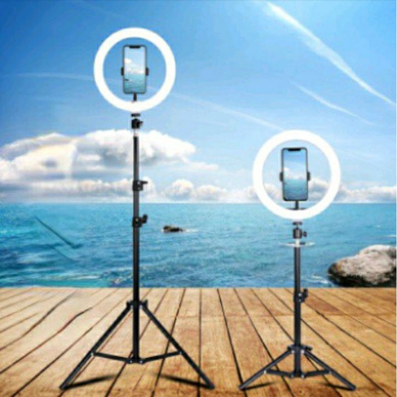 Iluminador Ring Light Anel Luz Led Completo Portátil 26cm / 10 Polegadas + Tripé 2.10m Top ...