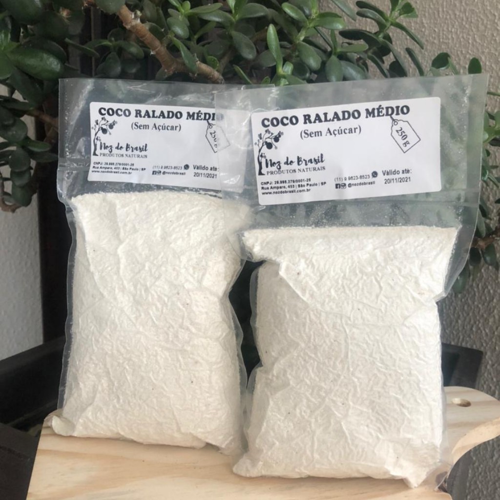Coco Ralado Desidratado Sem Açúcar - 500 g (Noz do Brasil) | Shopee Brasil