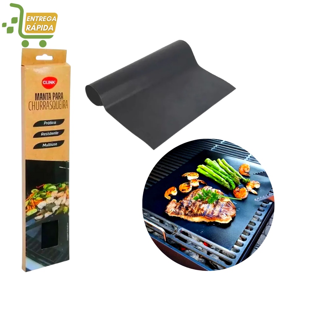 Manta Churrasqueira Teflon Multiuso Antiaderente para Churrasco e Grill ...