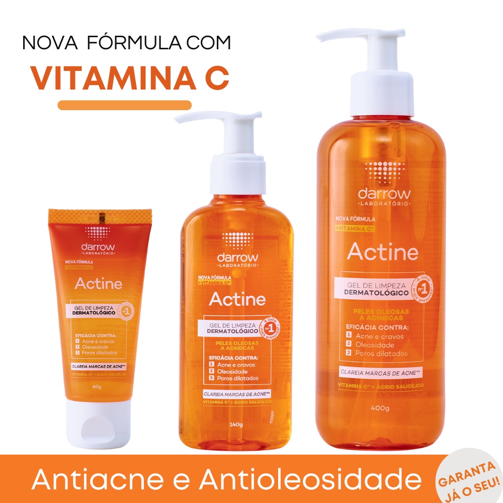 Sabonete Facial em Gel Com Vitamina C Nova Fórmula Actine Darrow - Pele ...