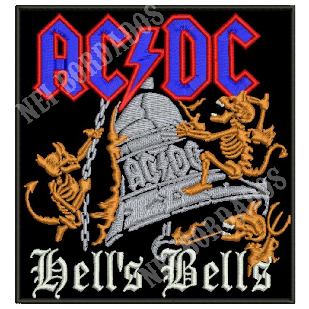Patch Bordado Banda AC/DC Hells Bells Demoninhos (Rock, Metal, Punk, Gótico). | Shopee Brasil