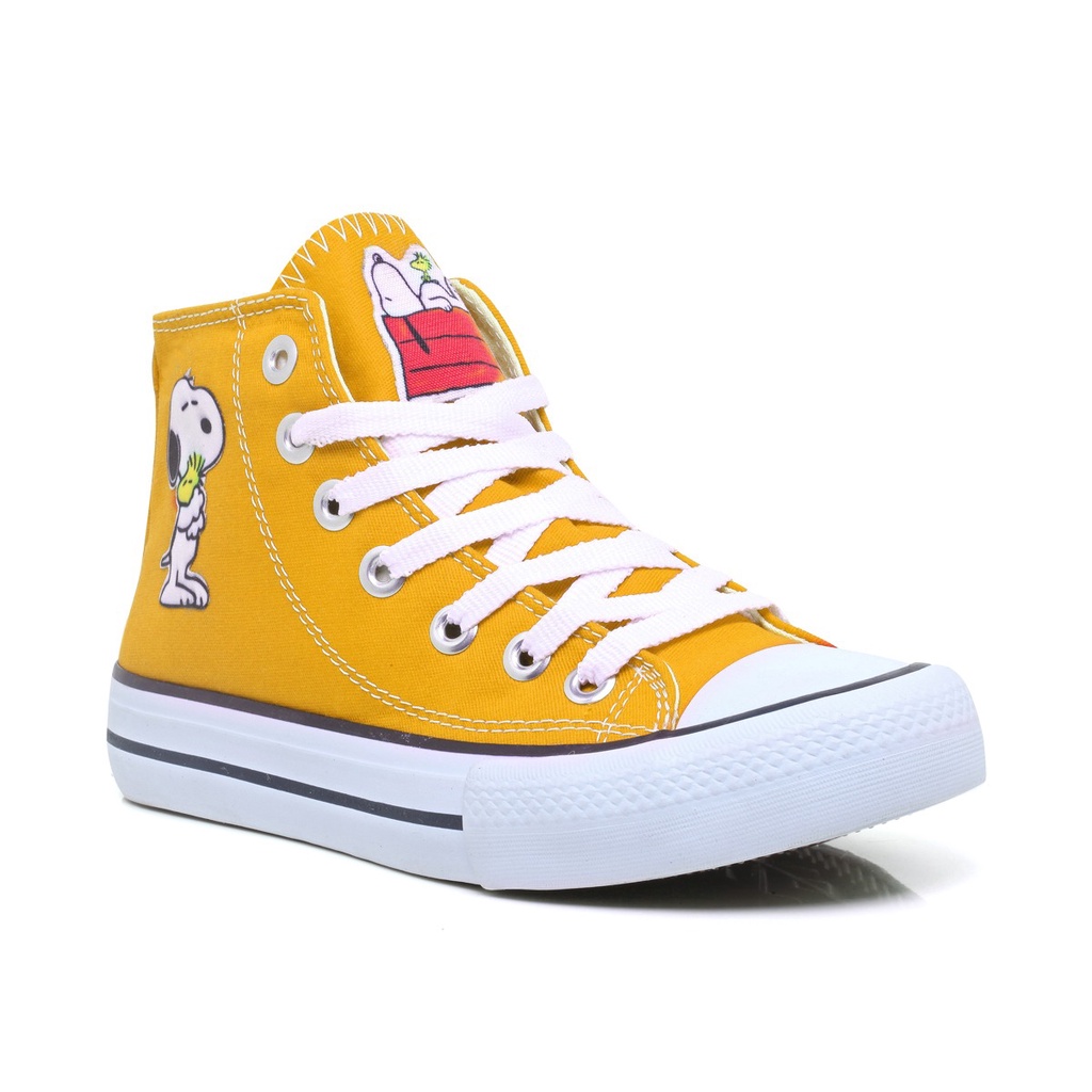 Snoopy Tenis Star Cano Alto - Oferta De Lançamento No Brasil | Shopee ...