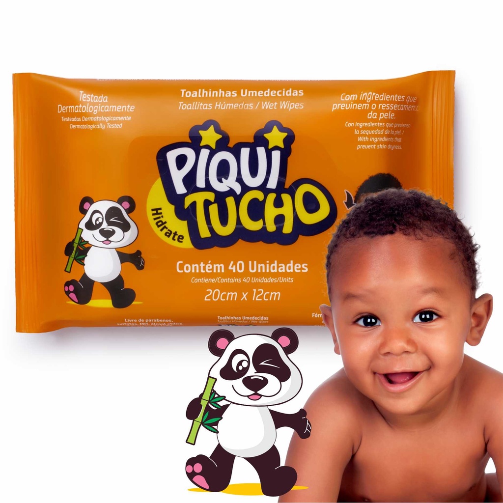 kit com 04 pacotes de Toalhas Lenço Umedecido PIQUITUCHO Hidrate ...