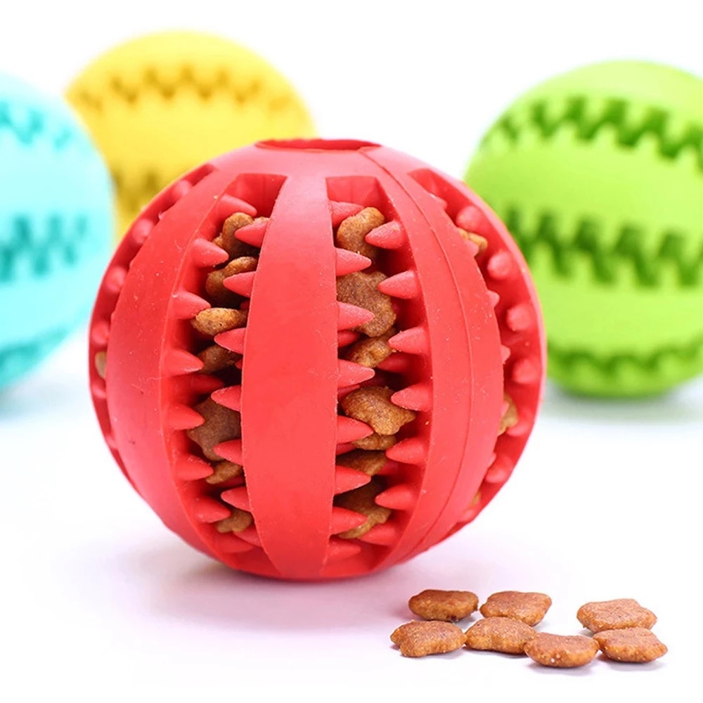 Bola De Borracha Pet Dog Ball Toy Snack Treat Funny Puppy Cat Chew ...