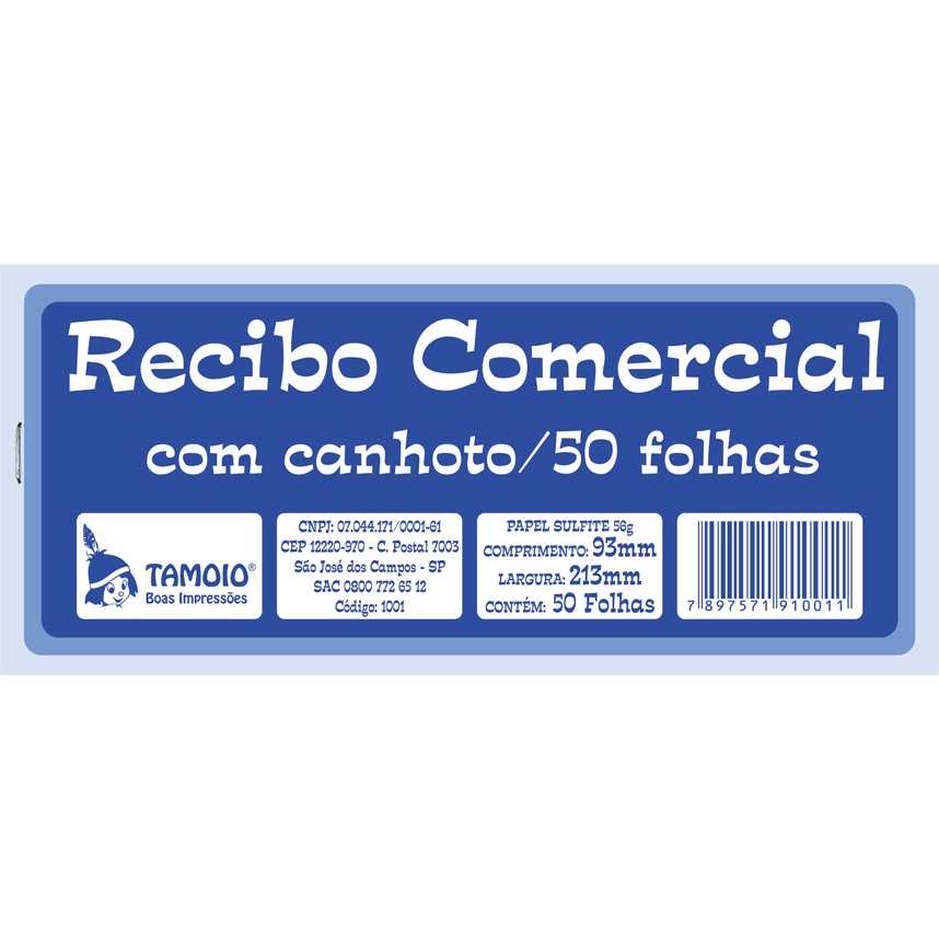 RECIBO COMERCIAL C/ CANHOTO 50FLS. | Shopee Brasil
